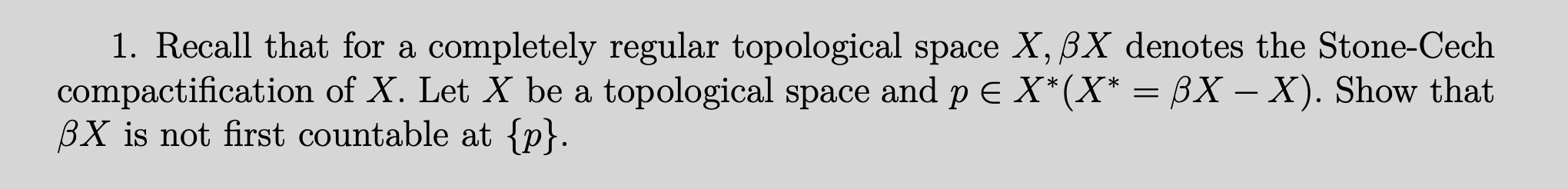 Solved 1. Recall that for a completely regular topological | Chegg.com