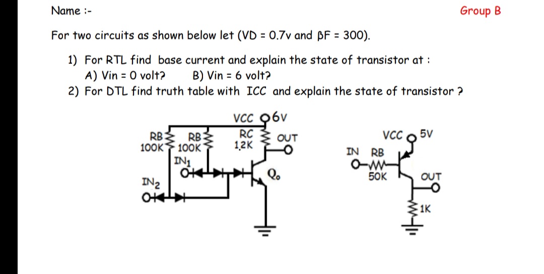 Solved Name:-Group BFor two circuits as shown below let | Chegg.com