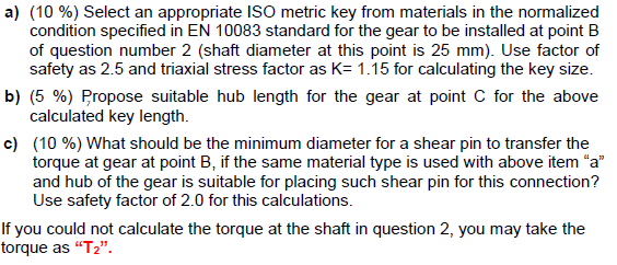 Solved a) (10\%) Select an appropriate ISO metric key from | Chegg.com