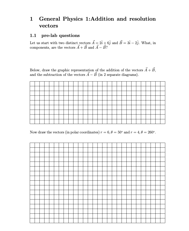 Solved 1 General Physics 1:Addition and resolution vectors | Chegg.com
