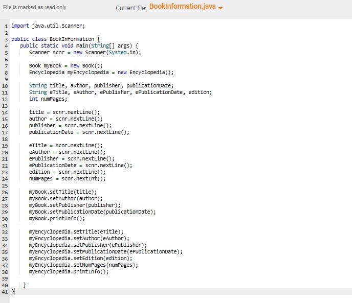 Solved public class Encyclopedia extends Book { | private | Chegg.com
