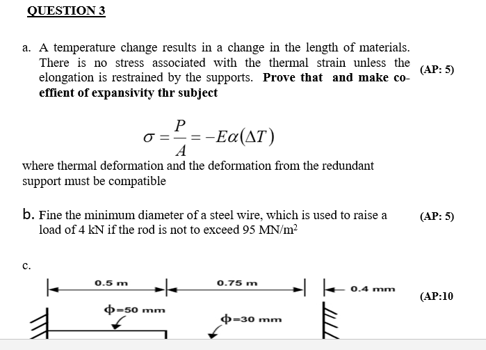 Solved QUESTION 3 a. A temperature change results in a | Chegg.com