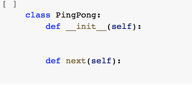 Solved Write a class named PingPong that has a method next | Chegg.com