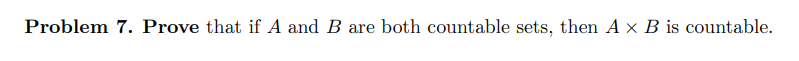 Solved Problem 7. Prove that if A and B are both countable | Chegg.com