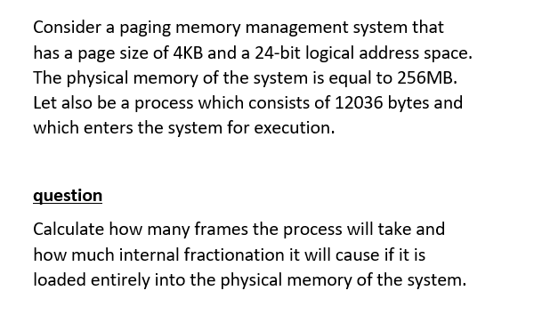 Solved Consider a paging memory management system that has a | Chegg.com
