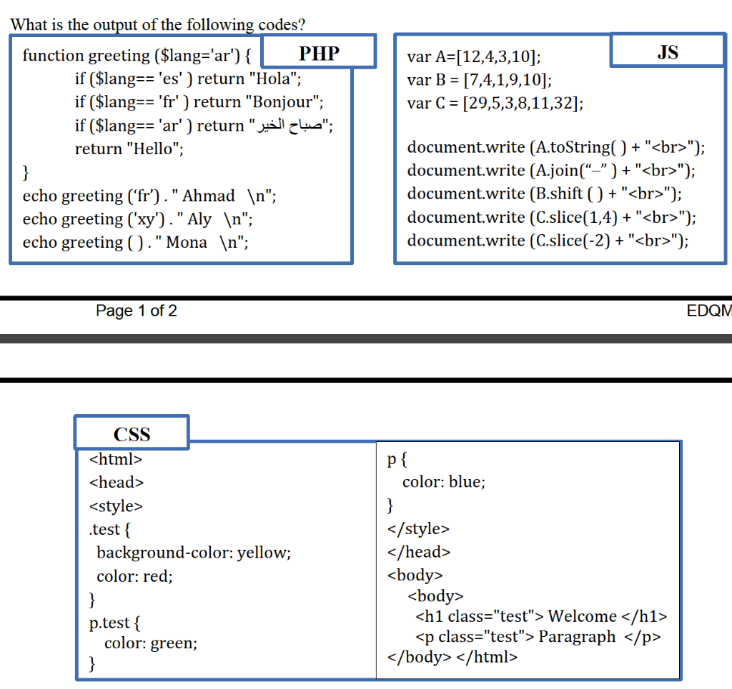Solved JS var A=[12,4,3,10]; var B = [7,4,1,9,10]; var C = | Chegg.com