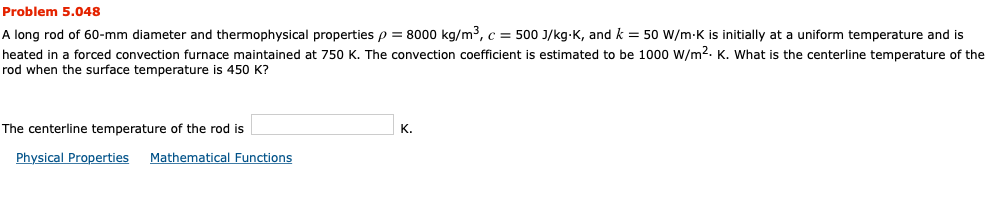 Solved Problem 5.048 A long rod of 60-mm diameter and | Chegg.com