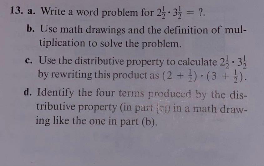 Solved 13. a. Write a word problem for 2. 3} = ?. b. Use | Chegg.com