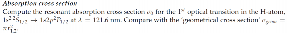 Absorption cross section Compute the resonant | Chegg.com