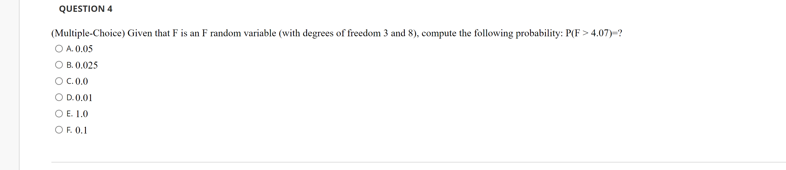 Solved QUESTION 4 (Multiple-Choice) Given that F is an F | Chegg.com