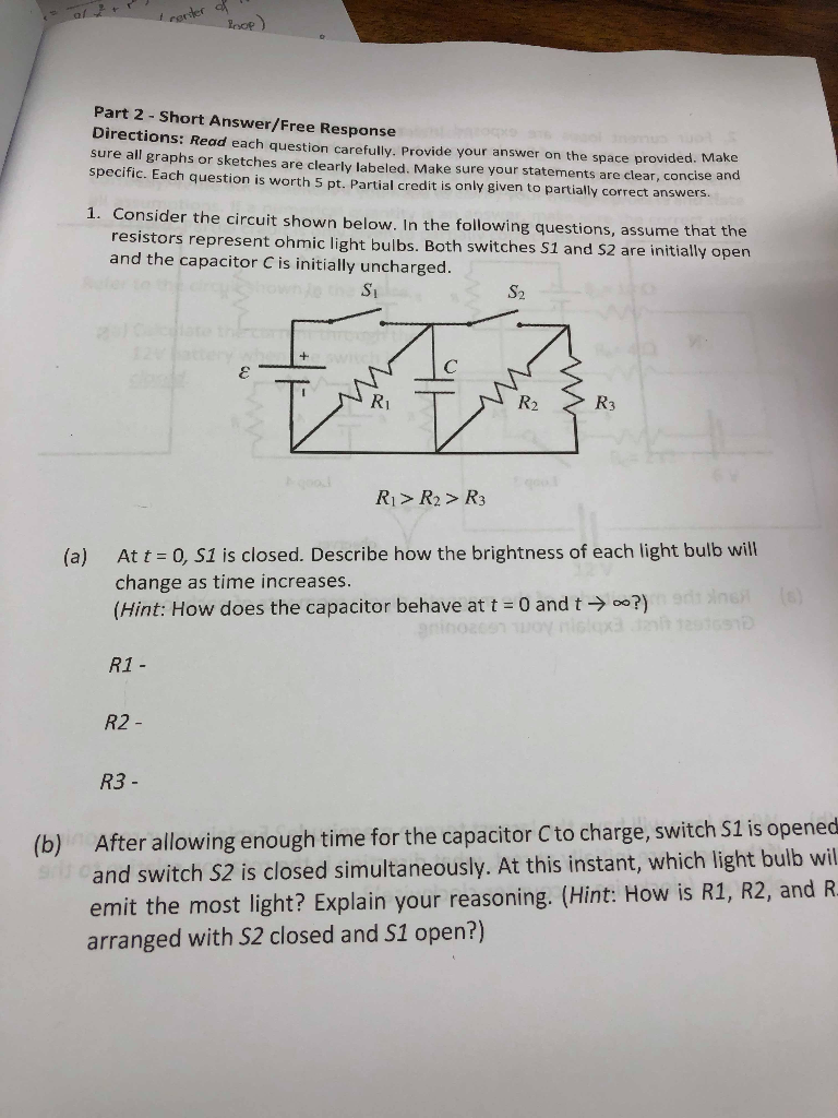 Solved Directions: Read each question carefully. Provide | Chegg.com