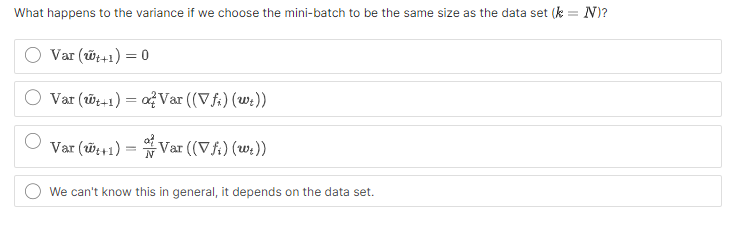 Solved SGD variance 1 point possible (graded) However, the | Chegg.com