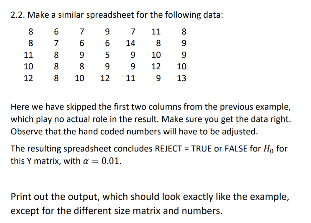 2.1. For a warm up, reproduce the Excel program in | Chegg.com