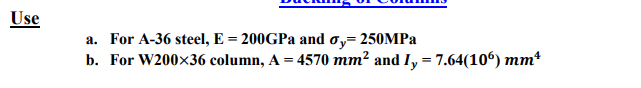 Solved Q-3 An A-36 W200 x 36 column is fixed at one end and | Chegg.com