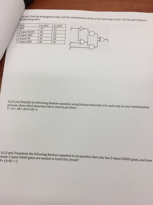 Solved s pts) Find the propagation delay and the | Chegg.com