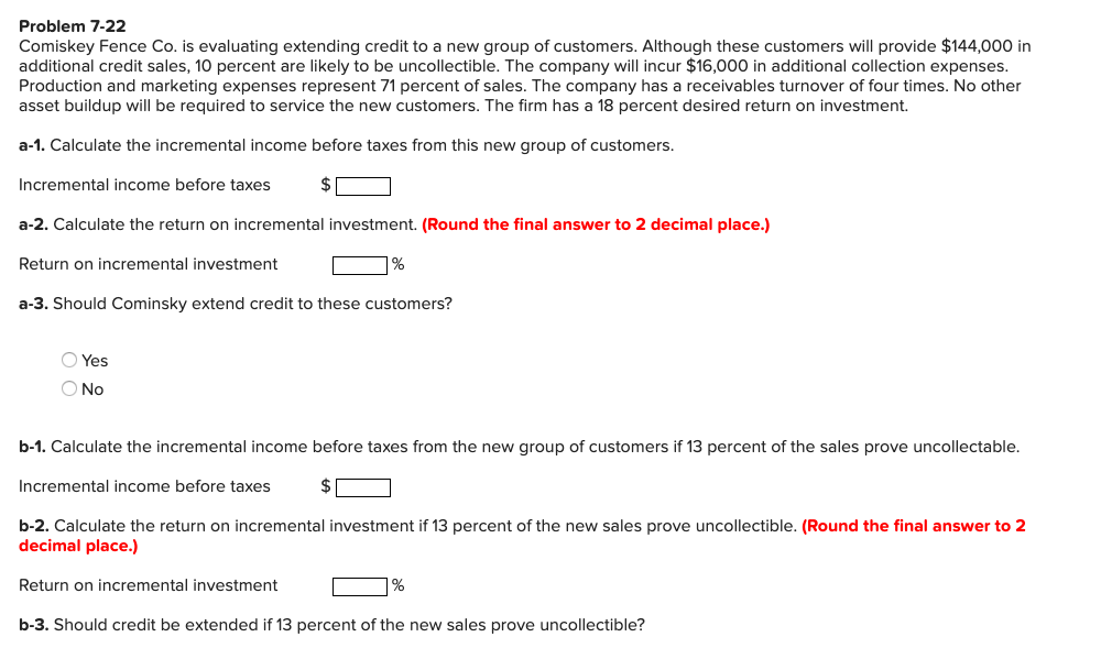 Solved Problem 7-22 Comiskey Fence Co. is evaluating | Chegg.com Solved Problem 7-22 Comiskey Fence Co. is evaluating | Chegg.com