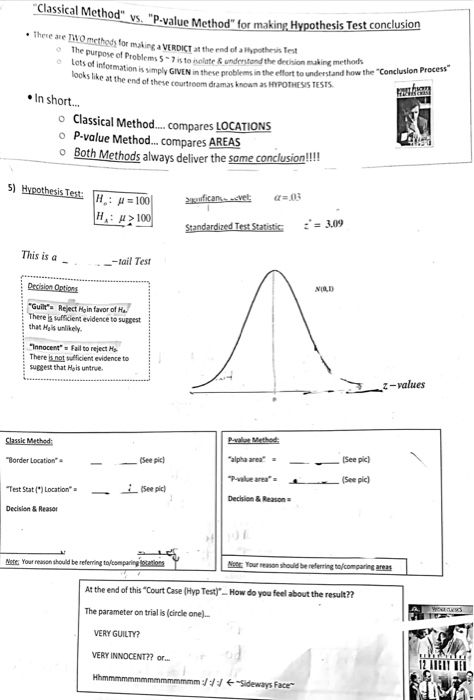 Solved Classical Method Vs P Value Method For Making Hypo 2506