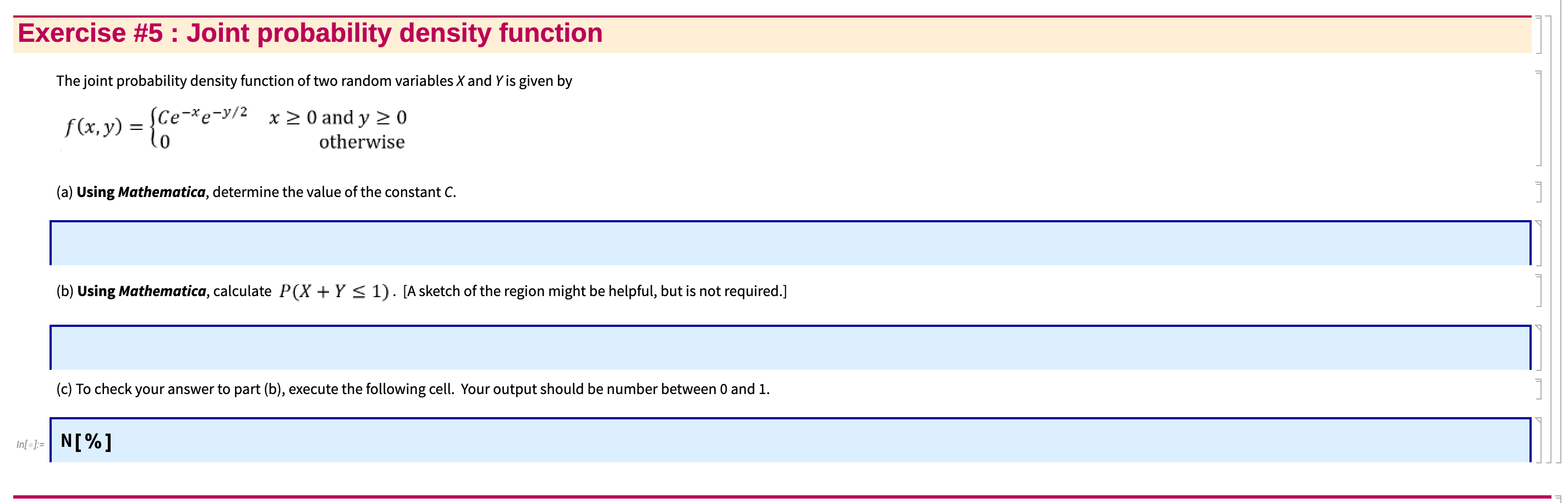 Solved Exercise #5: Joint probability density function The | Chegg.com