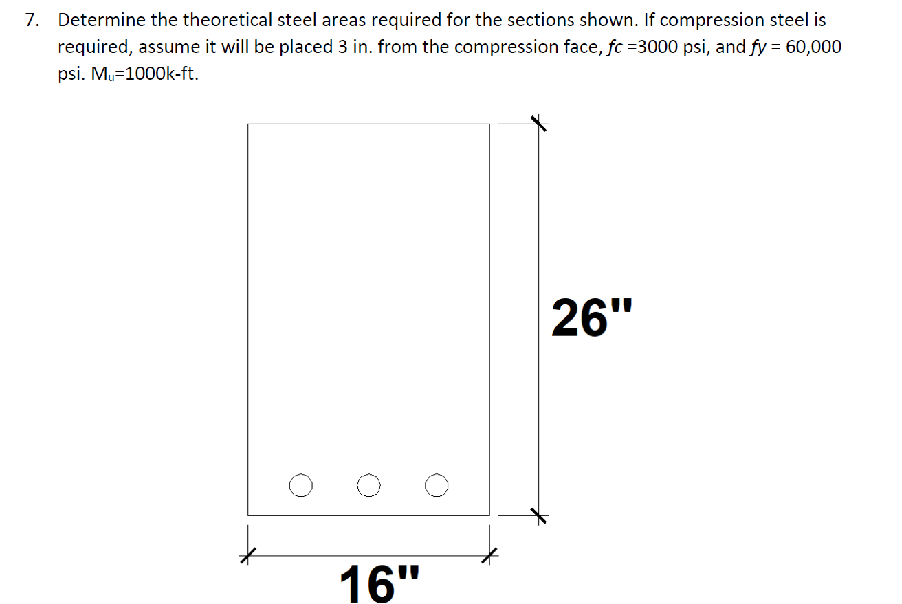 Solved 7. Determine the theoretical steel areas required for | Chegg.com