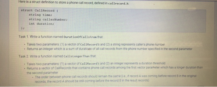 Solved Here is a struct definition to store a phone call | Chegg.com