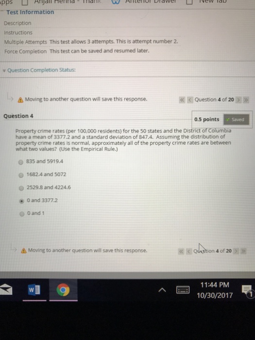 Solved Test Information Description Instructions Multiple | Chegg.com
