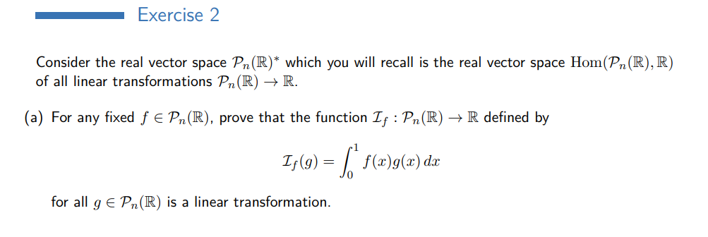 Solved Consider the real vector space Pn(R)∗ which you will | Chegg.com