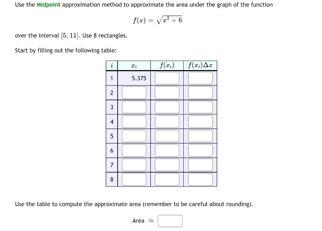 Solved Use the Midpoint approximation method to approximate | Chegg.com