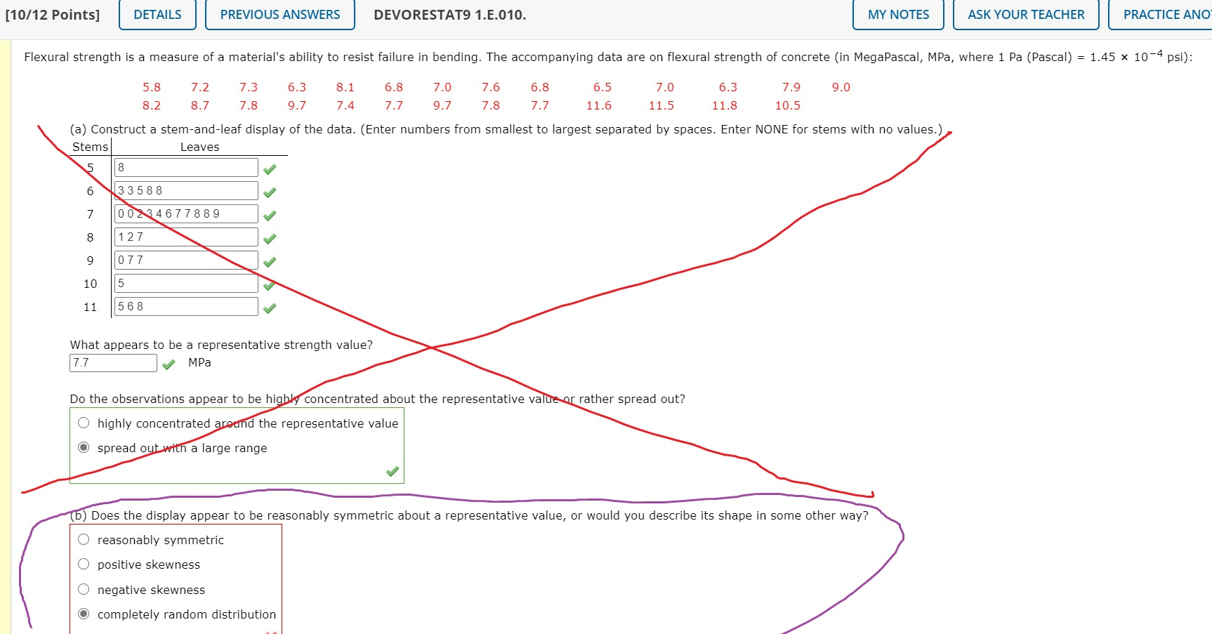 Solved [10/12 Points] DETAILS PREVIOUS ANSWERS DEVORESTAT9 | Chegg.com