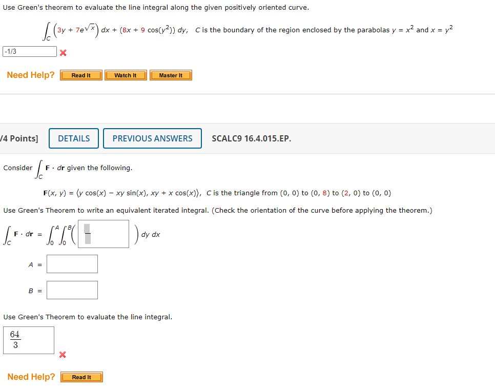 Solved Use Green's theorem to evaluate the line integral | Chegg.com