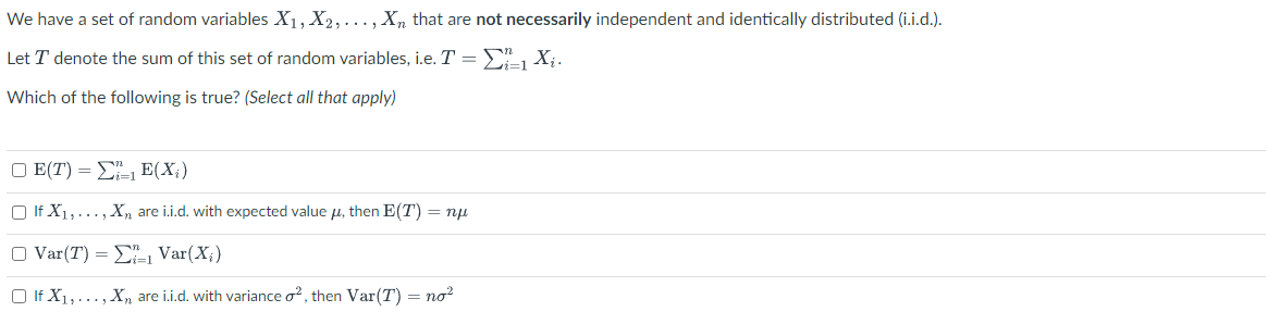We have a set of random variables X1,X2,…,Xn that are | Chegg.com