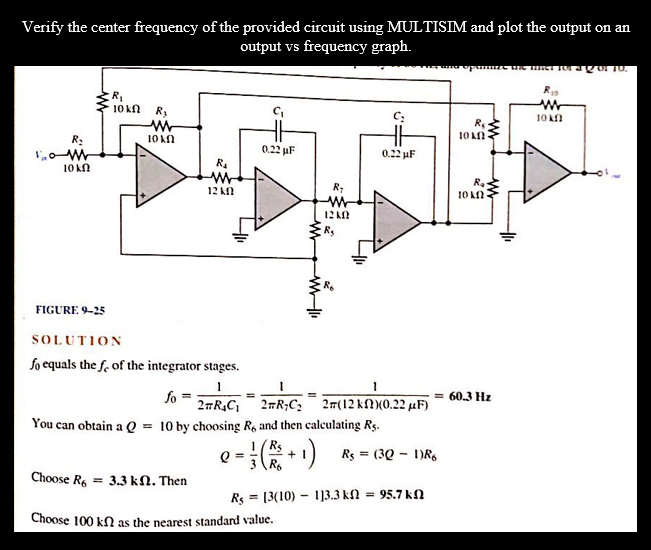 Solved Verify the center frequency of the provided circuit | Chegg.com