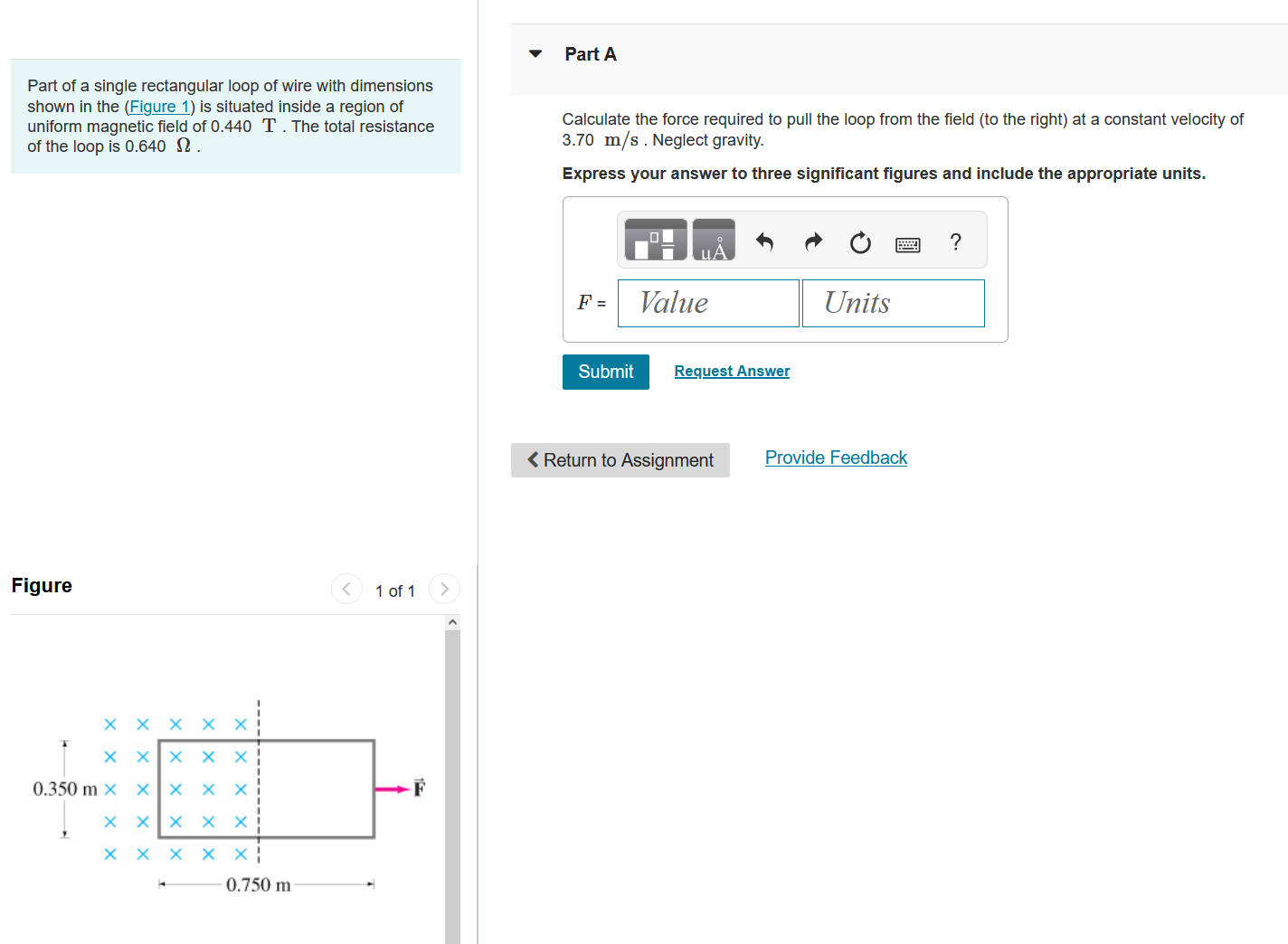 Solved Part of a single rectangular loop of wire with | Chegg.com