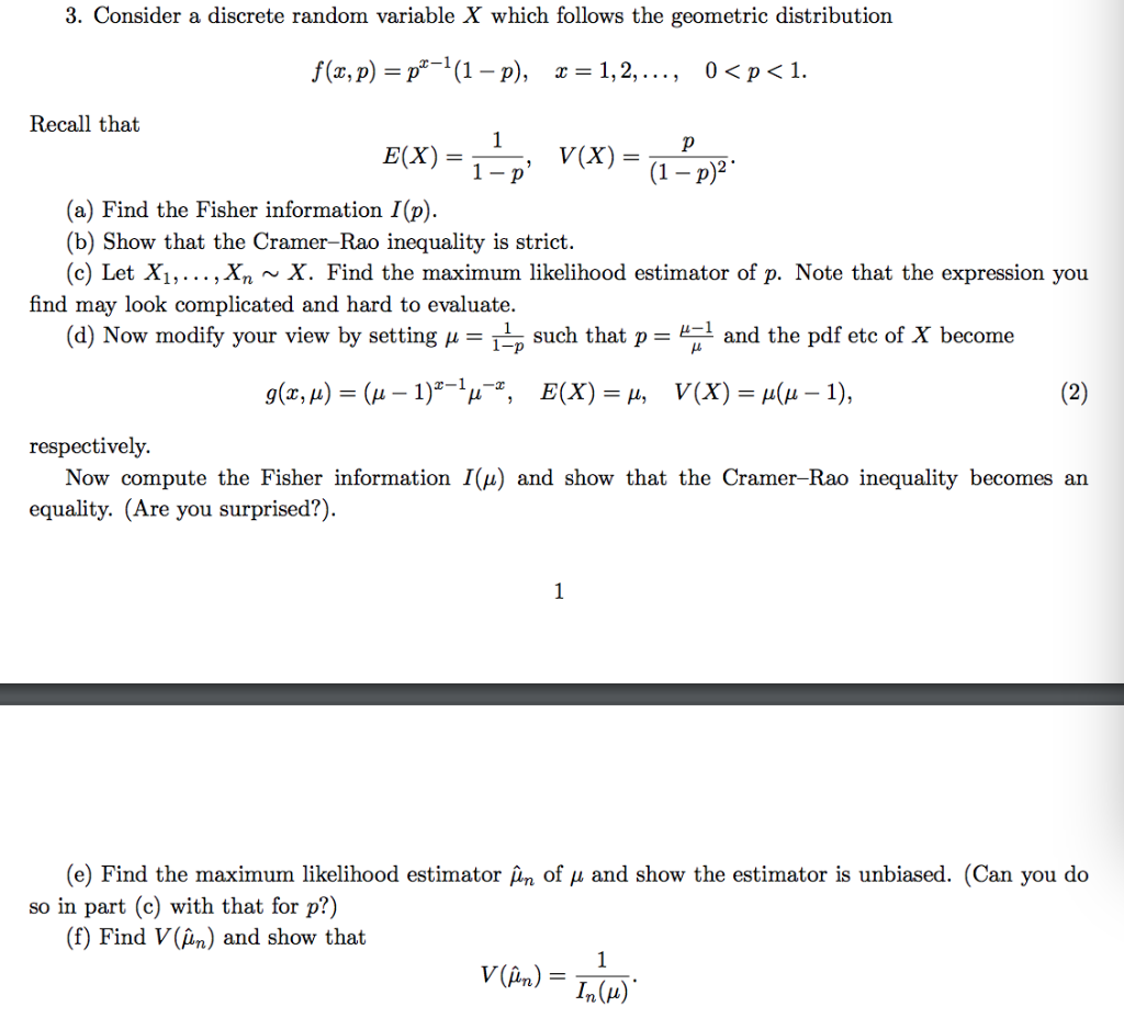 Solved 3 Consider A Discrete Random Variable X Which 8362