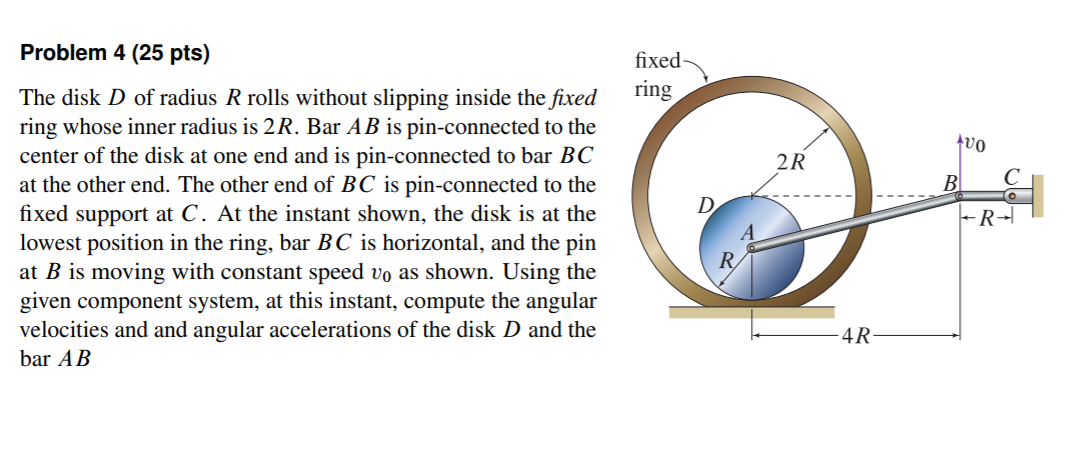 Solved Problem 4 (25 pts) fixed ring 2R -R+ The disk D of | Chegg.com