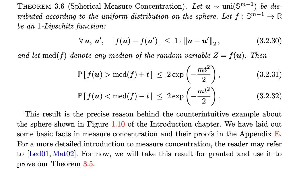 Use the sphere measure concentration Theorem 3.6 to | Chegg.com