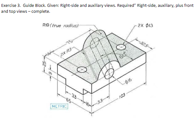 Solved Exercise 3. Guide Block. Given: Right-side and | Chegg.com