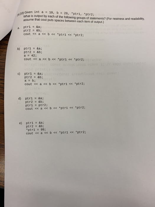 CSC 2180 Test #1 Fall 2019 (True/False, Multiple | Chegg.com