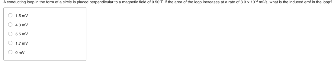 Solved A conducting loop in the form of a circle is placed | Chegg.com