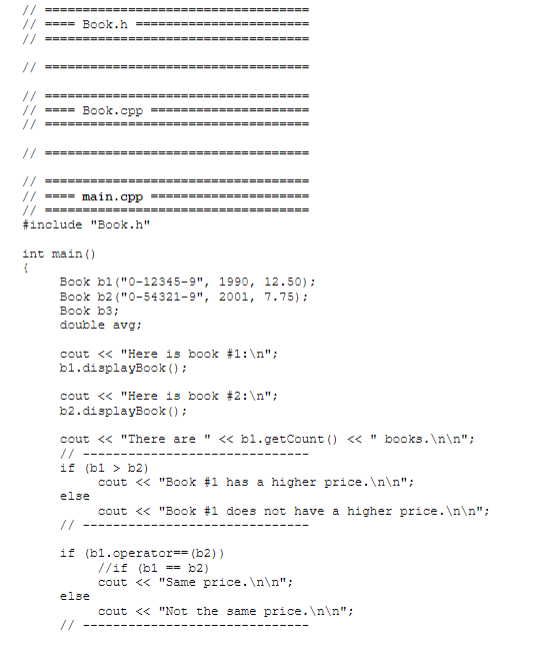 Solved Lab 10 - 2 Parts (Lec. 9-overload operators) Part 1 | Chegg.com