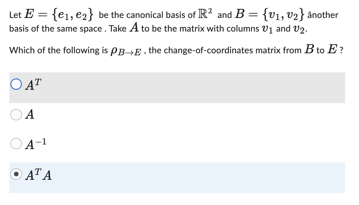 Solved Let E={e1,e2} be the canonical basis of R2 and | Chegg.com