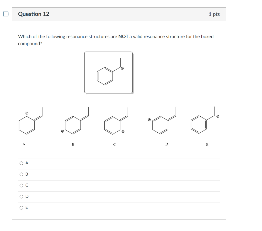 Solved Which of the following resonance structures are NOT a | Chegg.com