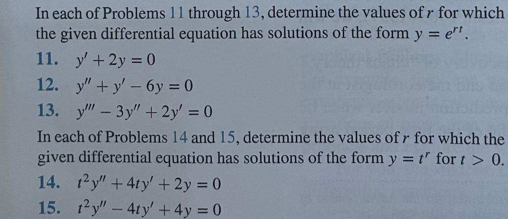 Solved In each of Problems 11 through 13, determine the | Chegg.com