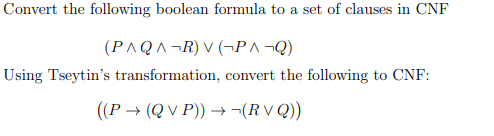 Solved Convert the following boolean formula to a set of | Chegg.com