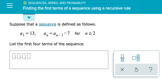 Solved SEQUENCES, SERIES, AND PROBABILITY Finding the first | Chegg.com