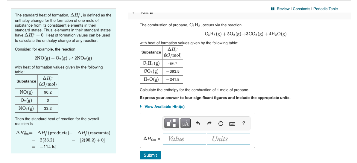 Solved 1 Review Constants Periodic Table ΓαΙιι The standard | Chegg.com