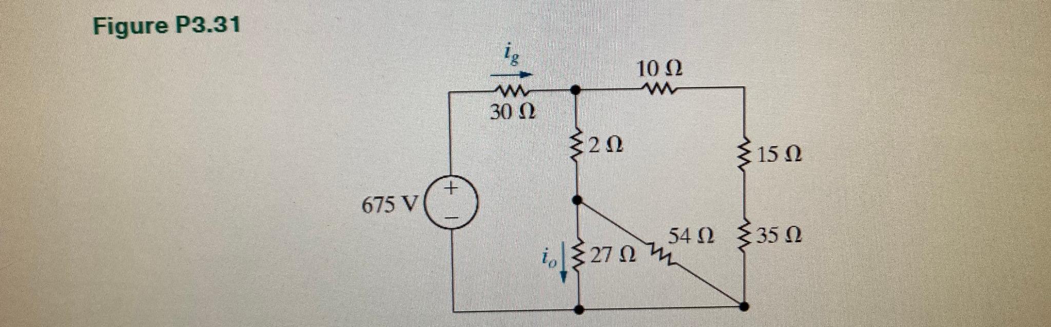 Solved 3.31 For the circuit in Fig. P3.31, find i, and then | Chegg.com