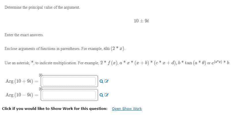 Solved Determine The Principal Value Of The Argument 10 9