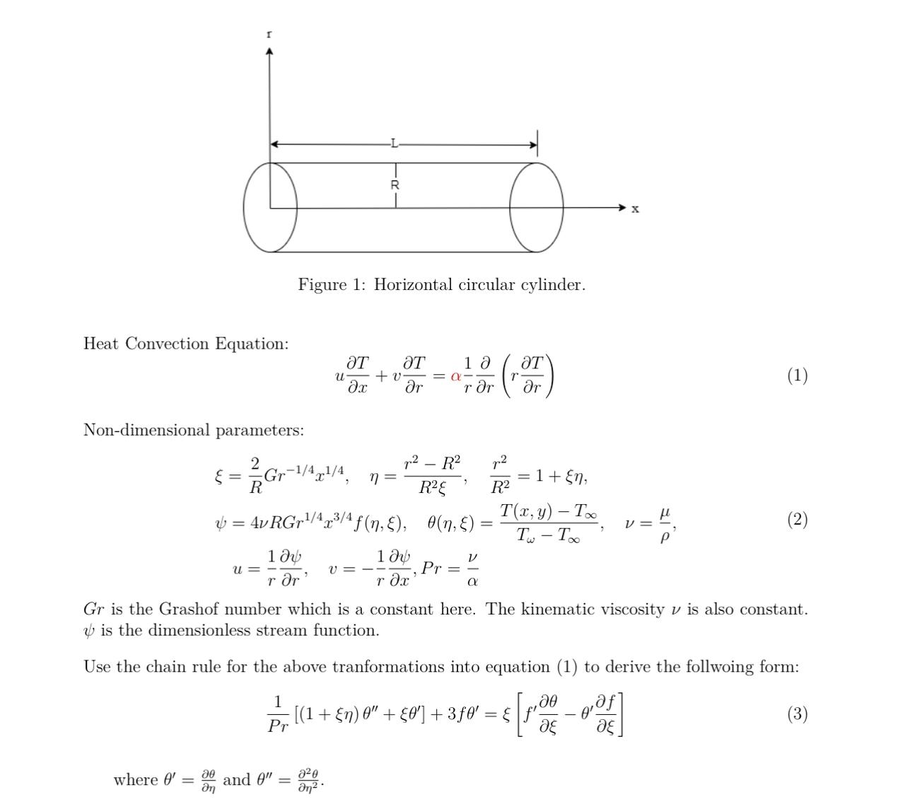 Solved Figure 1: Horizontal circular cylinder. Heat | Chegg.com