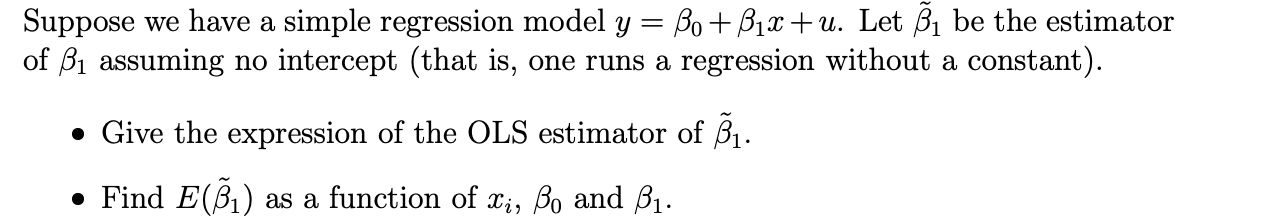 Solved Suppose we have a simple regression model y=β0+β1x+u. | Chegg.com