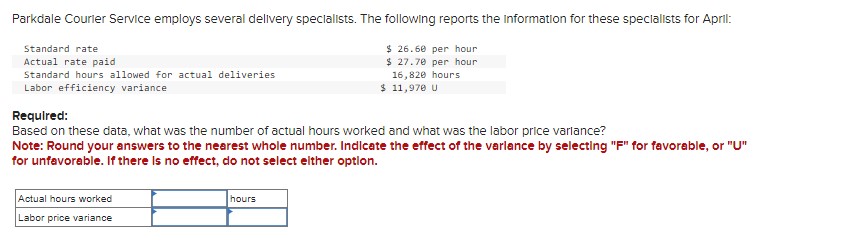 Solved Parkdale Courier Service employs several delivery | Chegg.com